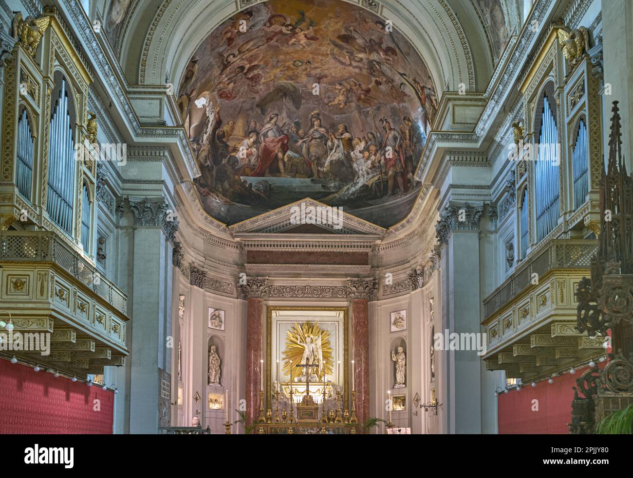 Palermo, Italy - October 17, 2022: The main altar of the Primatial ...
