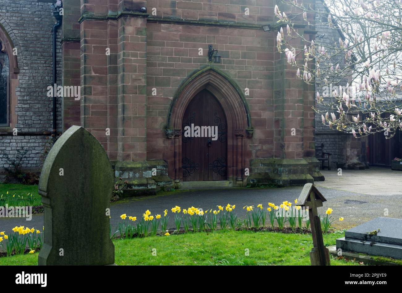 The west door of St. Margaret`s Church, Great Barr, West Midlands ...