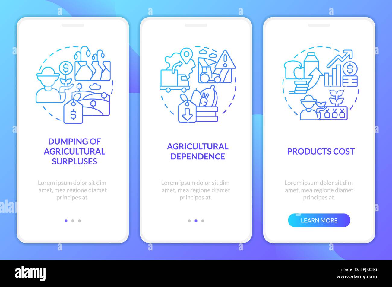 Agricultural policy disadvantages blue gradient onboarding mobile app ... Agricultural policy disadvantages blue gradient onboarding mobile app ...