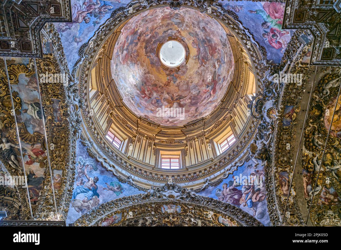 Palermo, Italy - October 17, 2022: The frescoes and ecorations of the ...