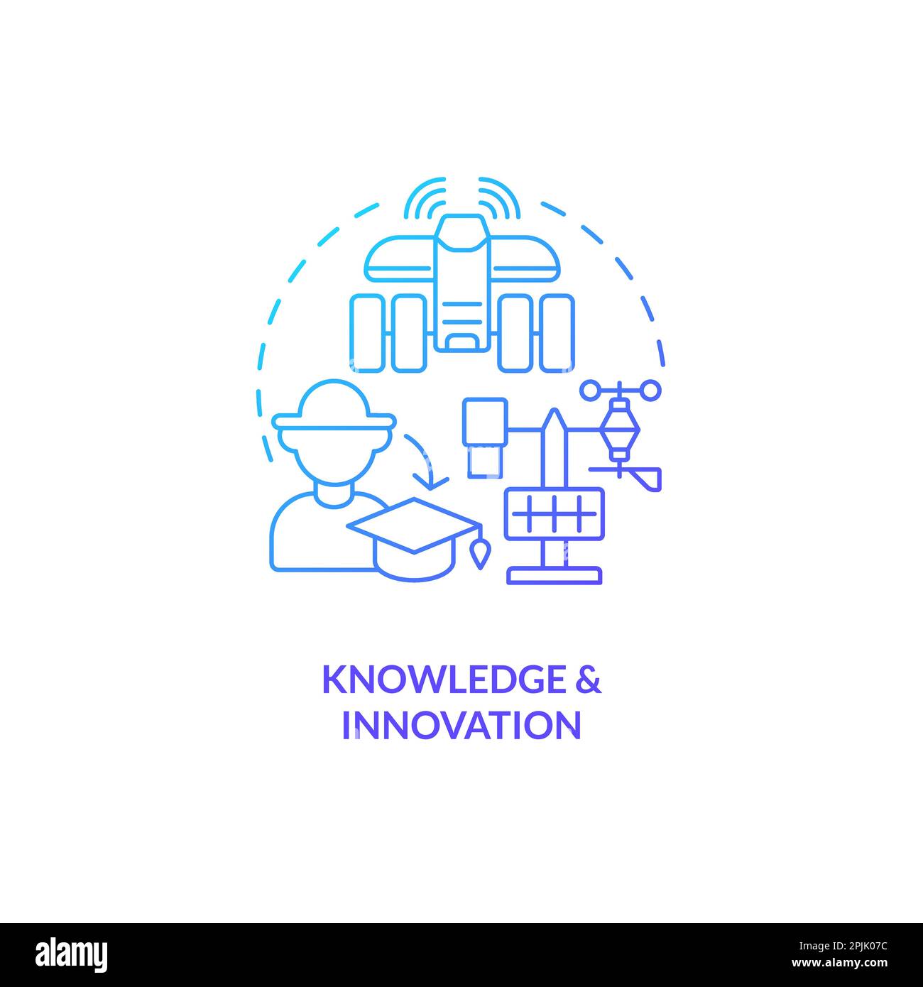 Knowledge and innovation blue gradient concept icon Stock Vector Image ...