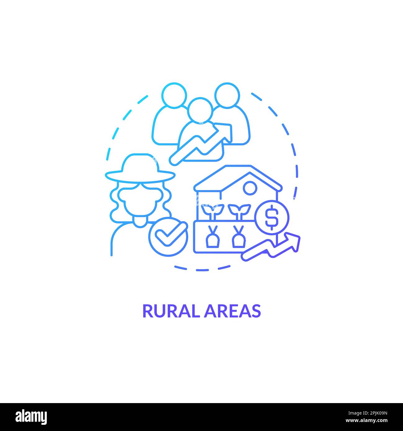 Rural areas blue gradient concept icon Stock Vector Image & Art - Alamy