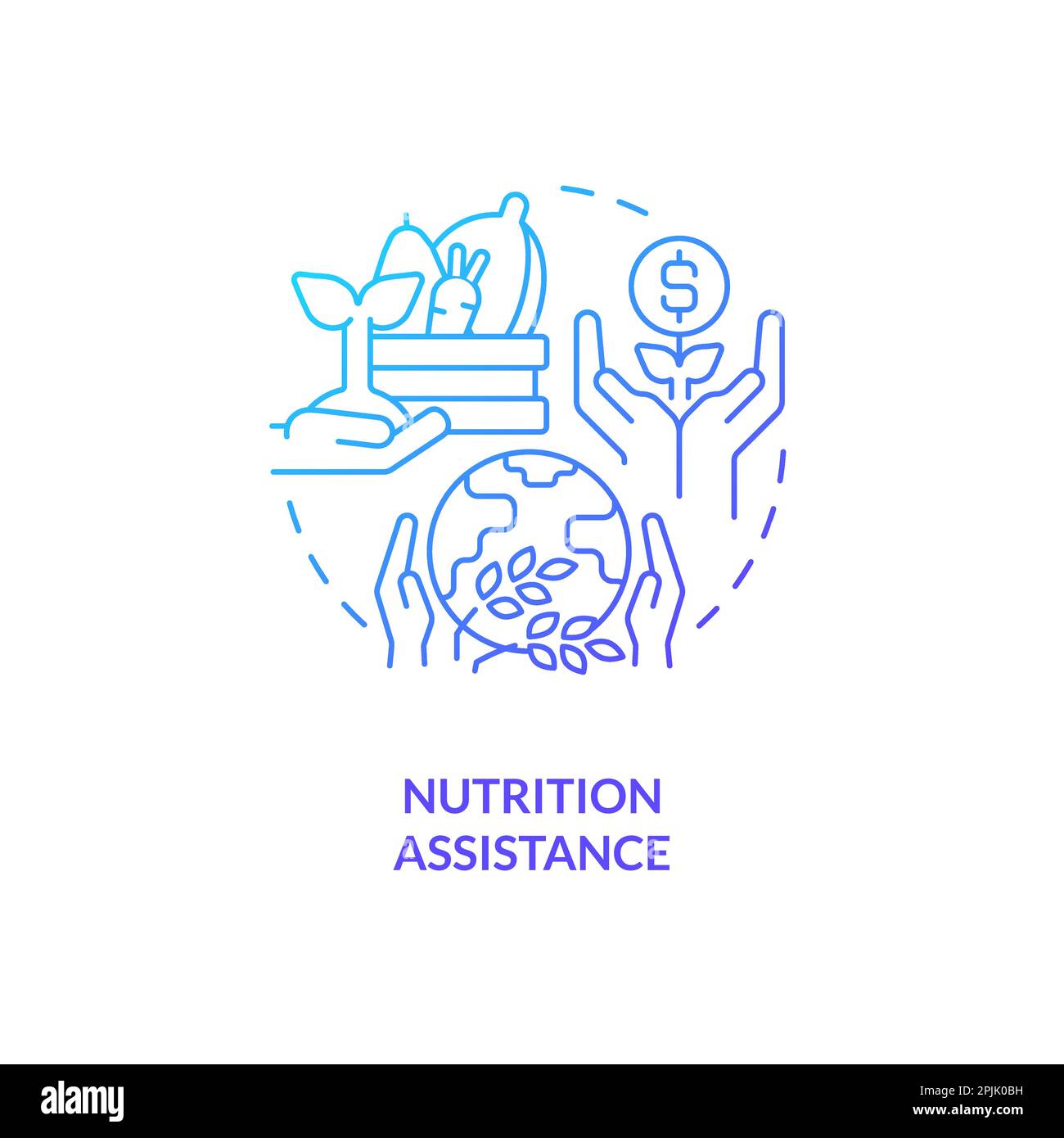 Nutrition assistance blue gradient concept icon Stock Vector Image ...