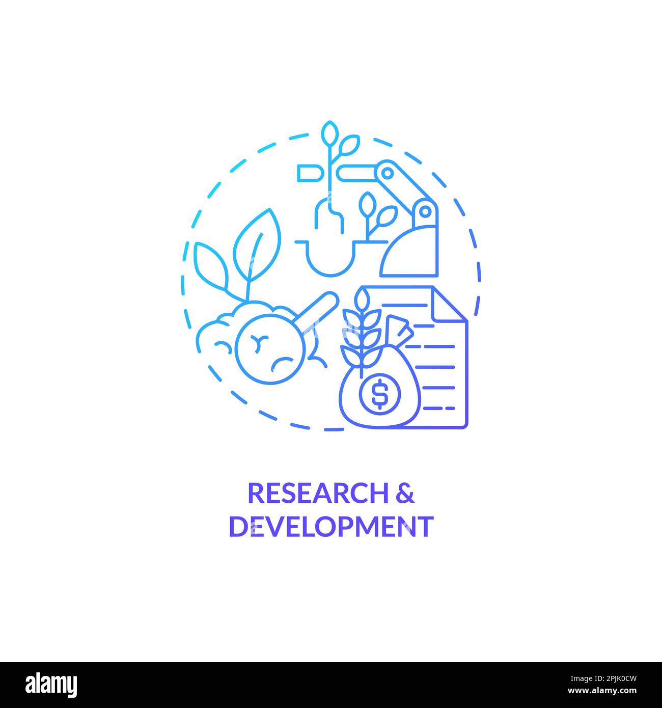 Research and development blue gradient concept icon Stock Vector Image & Art - Alamy