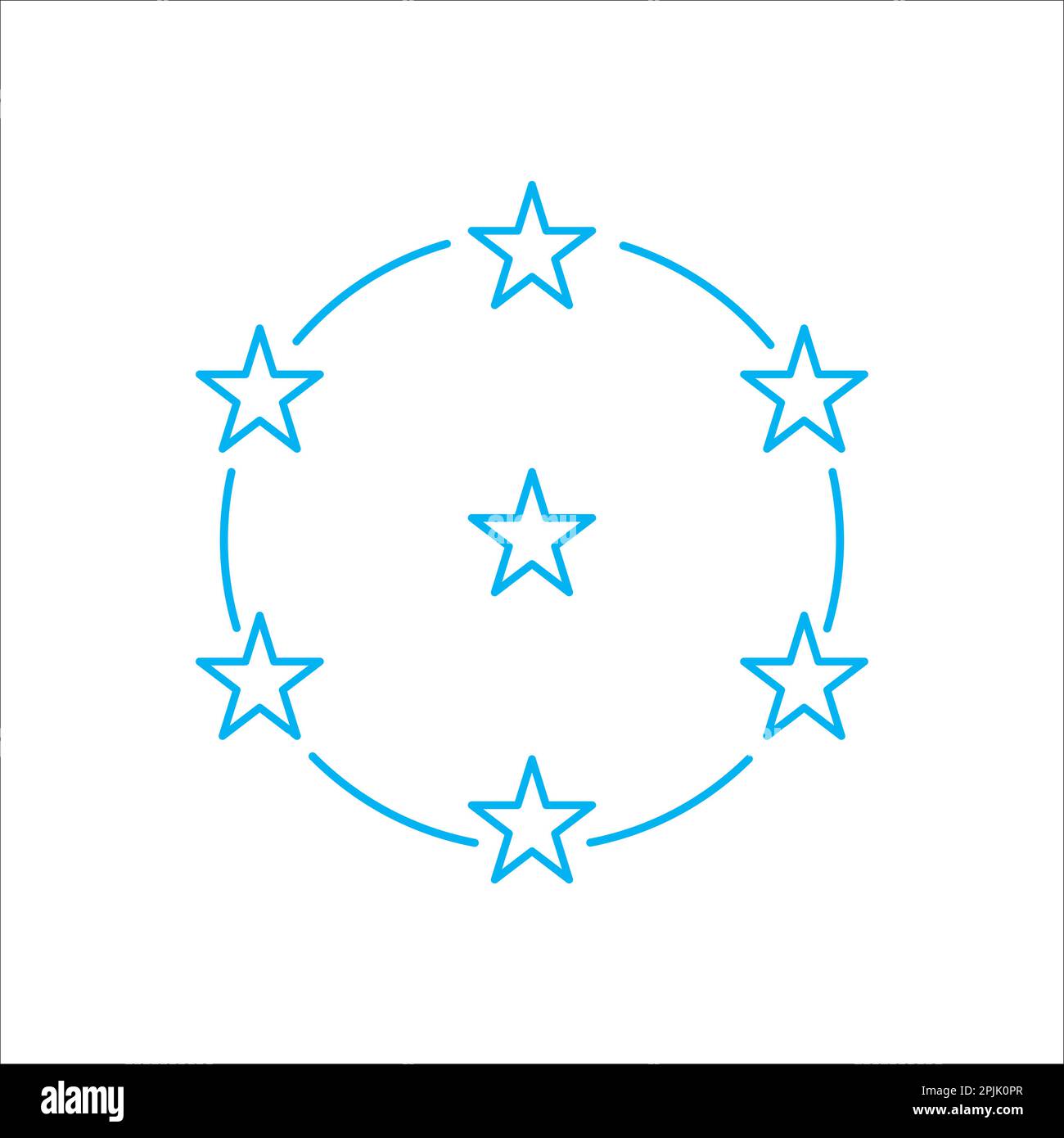 Stars in circle round ornament. Stock vector illustration isolated on ...