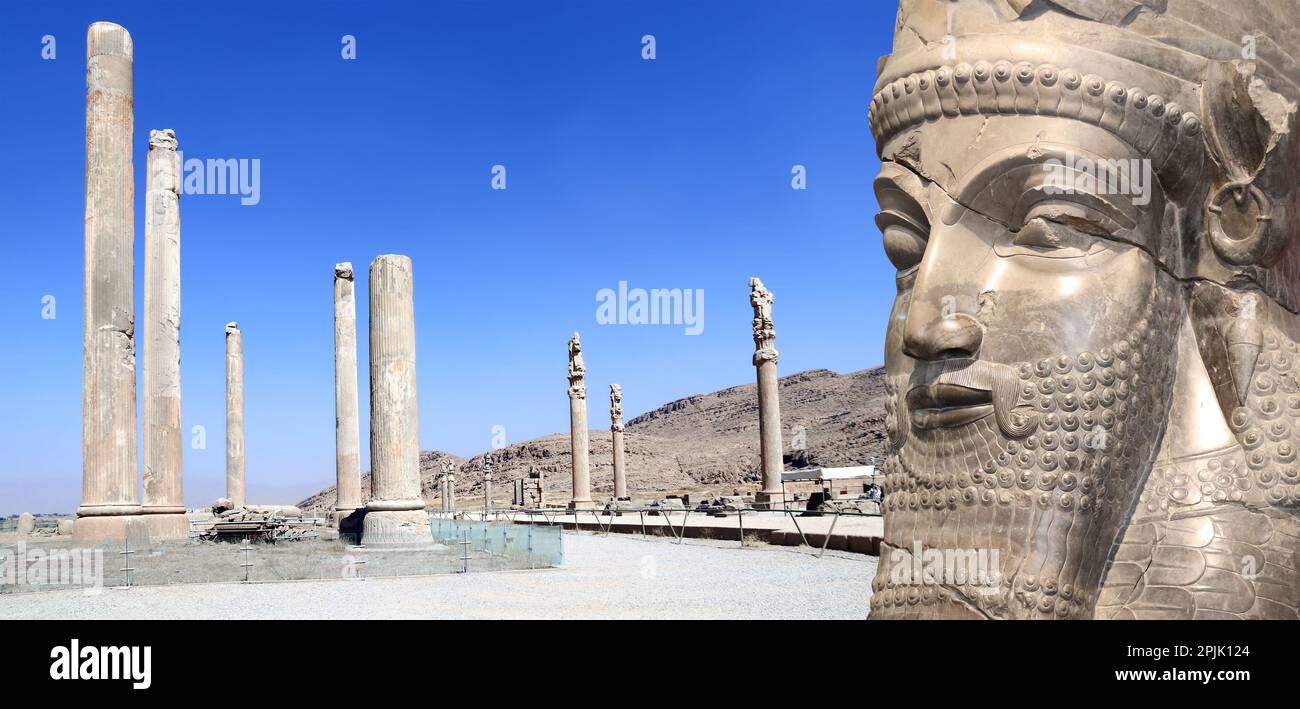Horizontal banner with columns of Apadana Palace built by Darius the ...