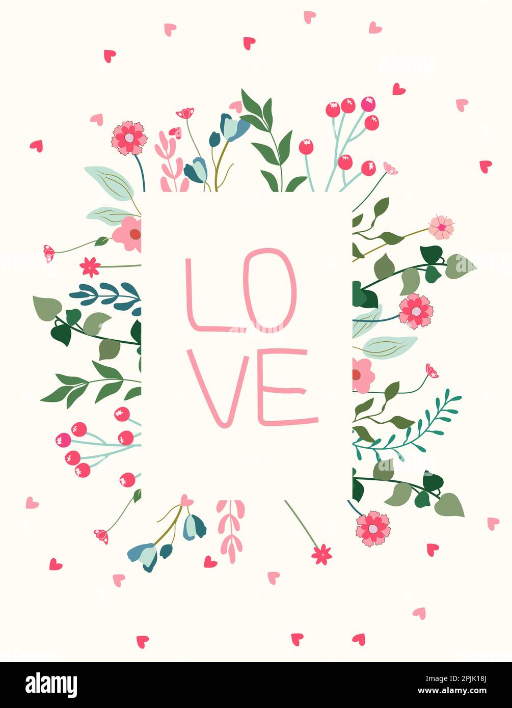 Charming vector frames with botanical elements, including blossoms ...