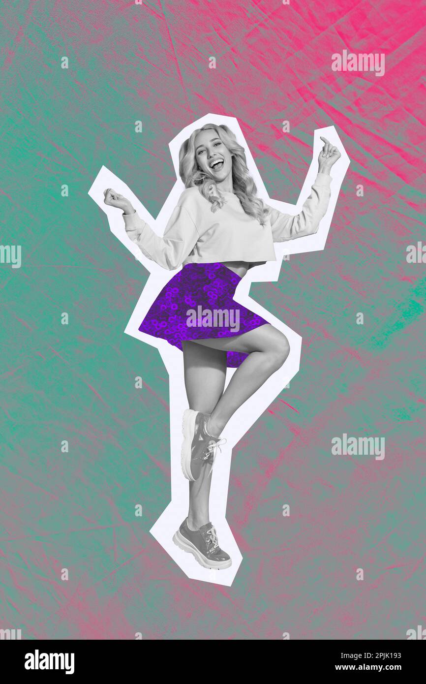 Photo banner advertisement new dancing studio collage young girl show ...