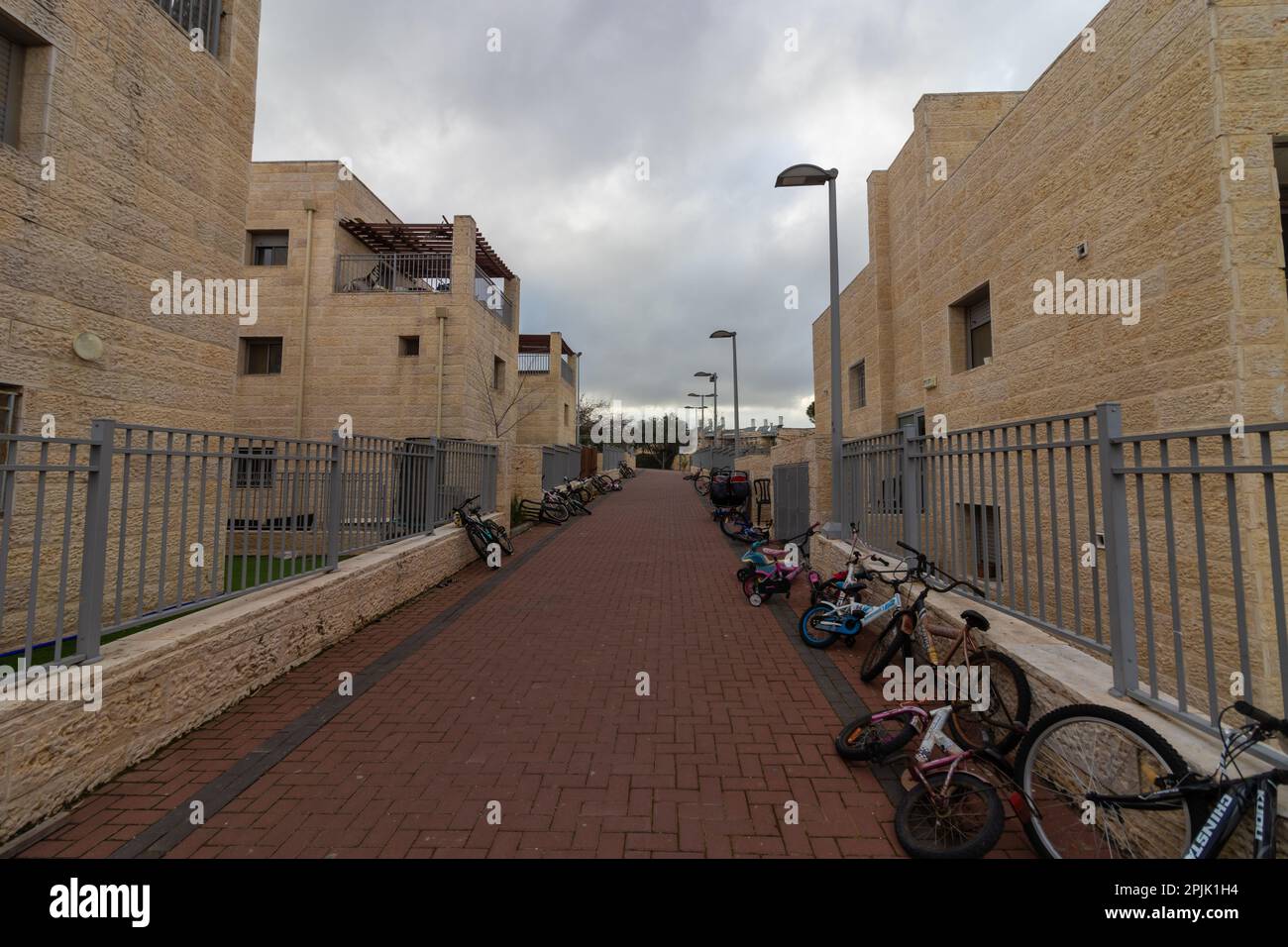 04-03-2022. beit-el israel. A side street in the settlement of Beit El ...
