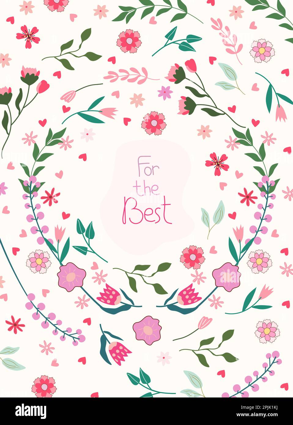 Unique floral vector design with charming blooms, forming a wreath ...