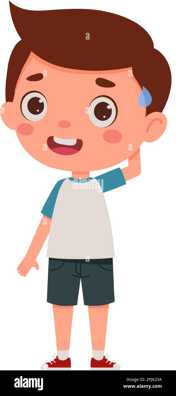Confused Cartoon Boy Graphics Cartoon Illustration, Confused Cartoon,