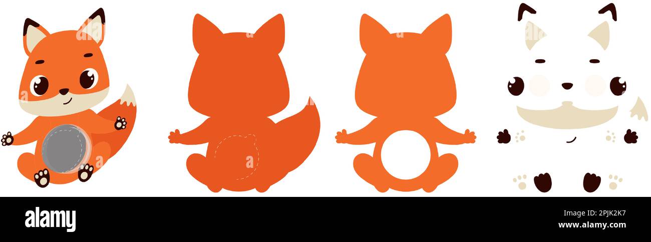 Cute fox candy ornament. Layered paper decoration treat holder for dome ...