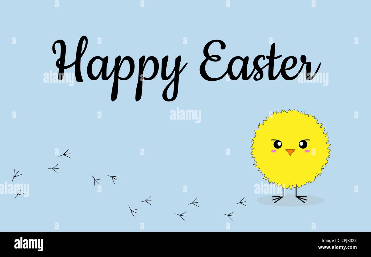 Happy Easter Day poster, greeting card, banner, template, cute chicken ...