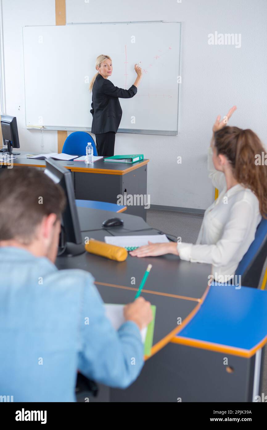 Tables are isolated in exam hall hi-res stock photography and images ...
