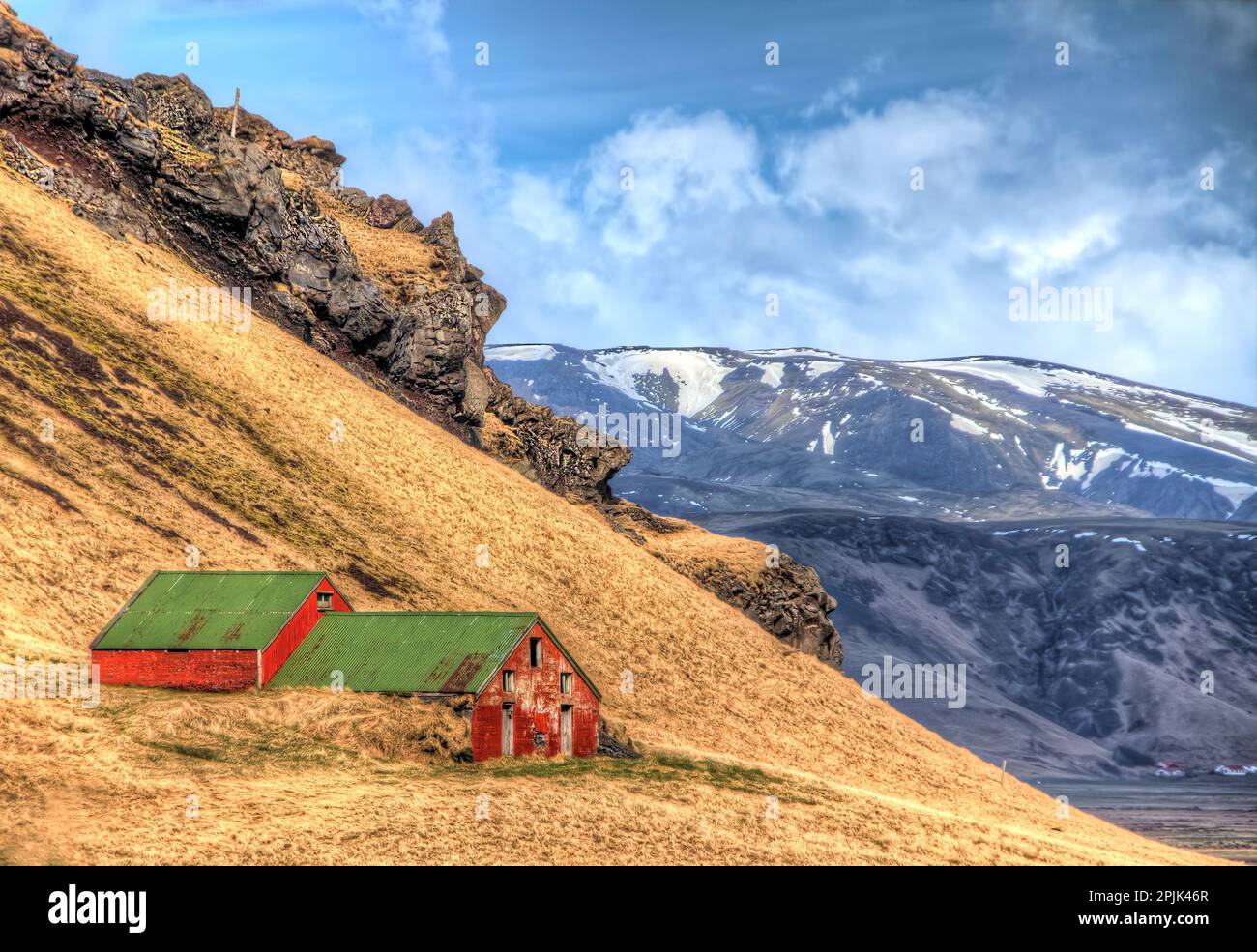 A Barn in a Rocky Landscape on Iceland Stock Photo - Alamy
