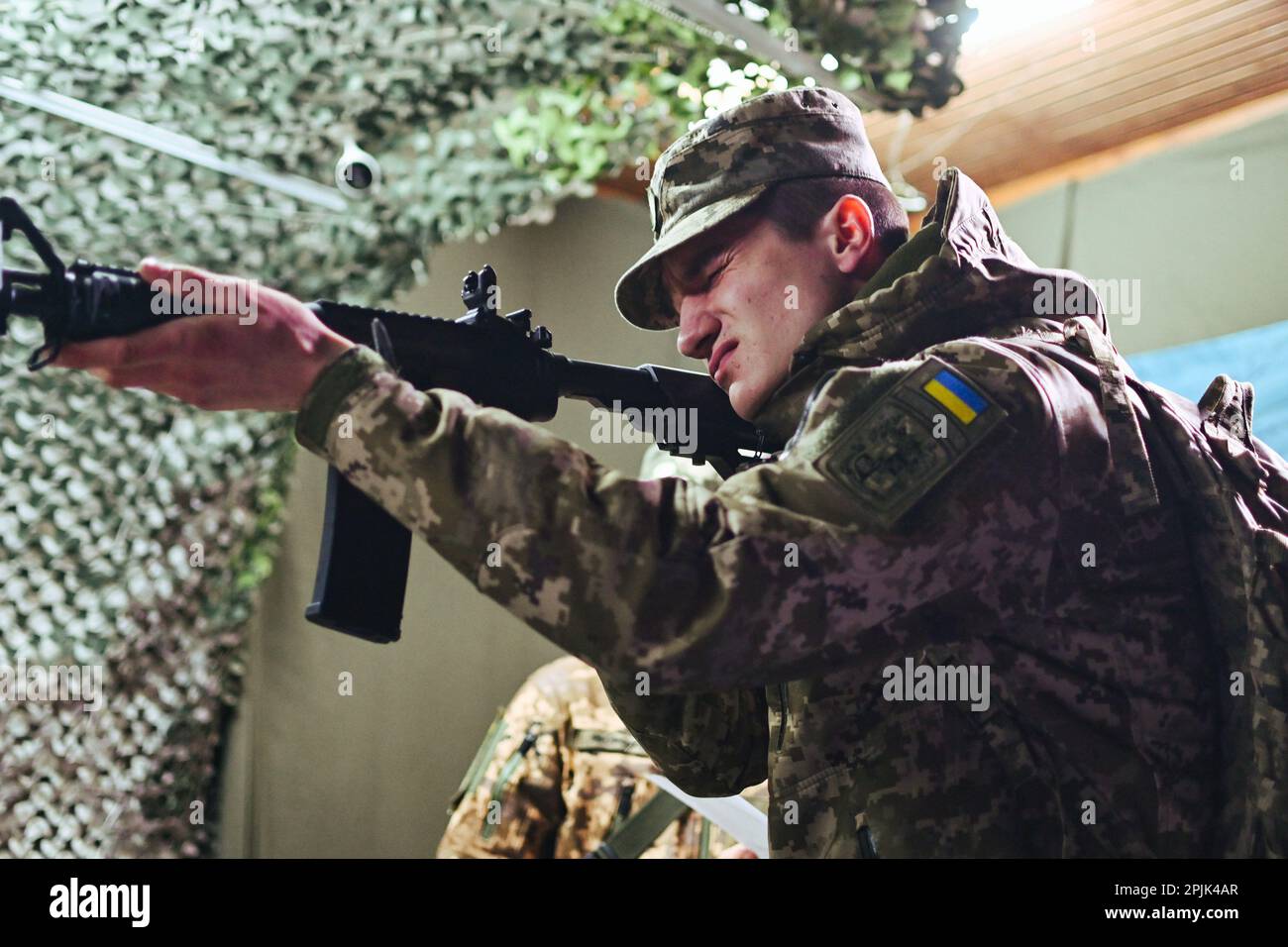 April 2, 2023, Lviv, Lviv region, Ukraine: A young soldier from the ...
