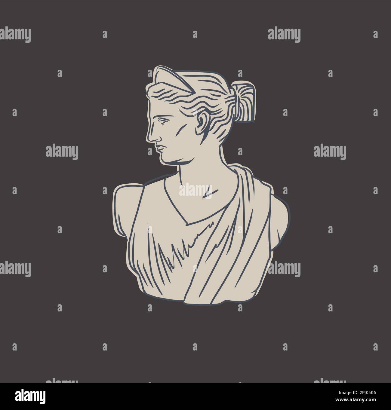 Hand drawn vector abstract outline,graphic,line art greek ancient ...