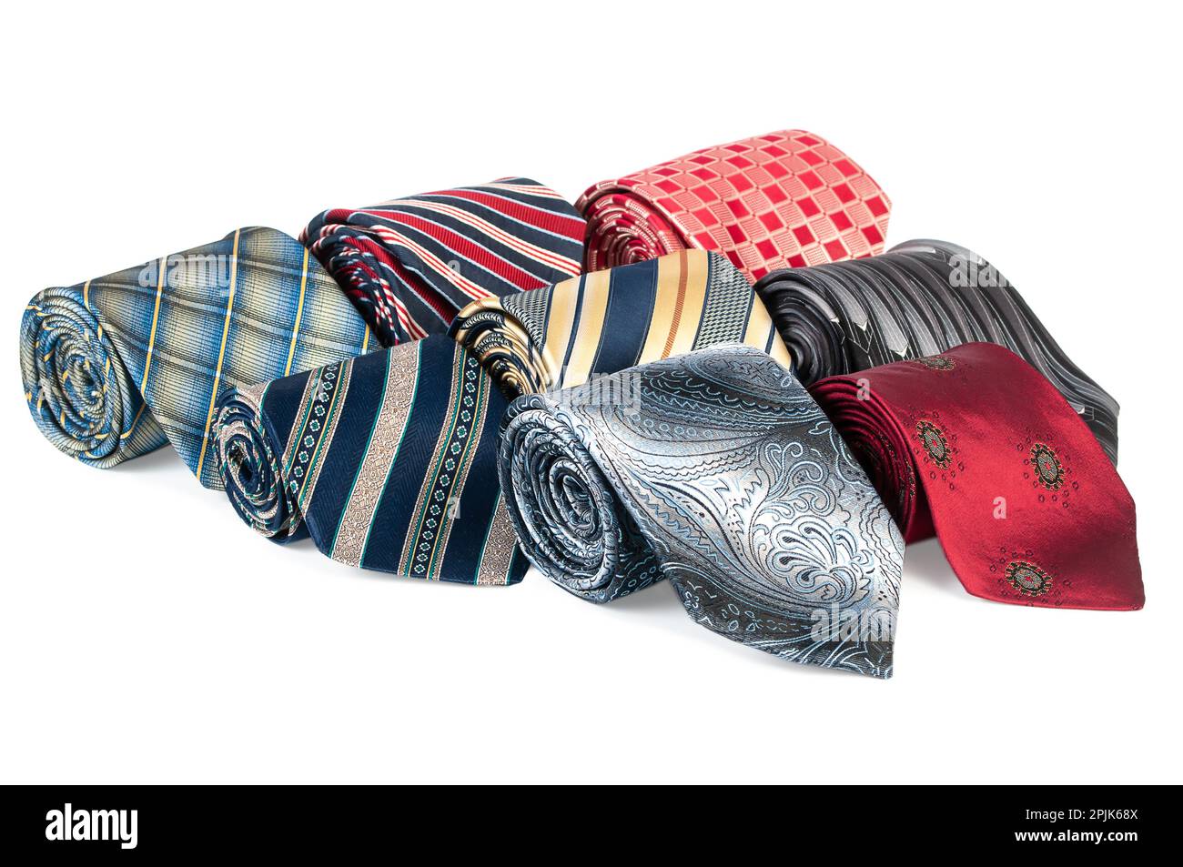 colorful ties isolated on a white background Stock Photo - Alamy