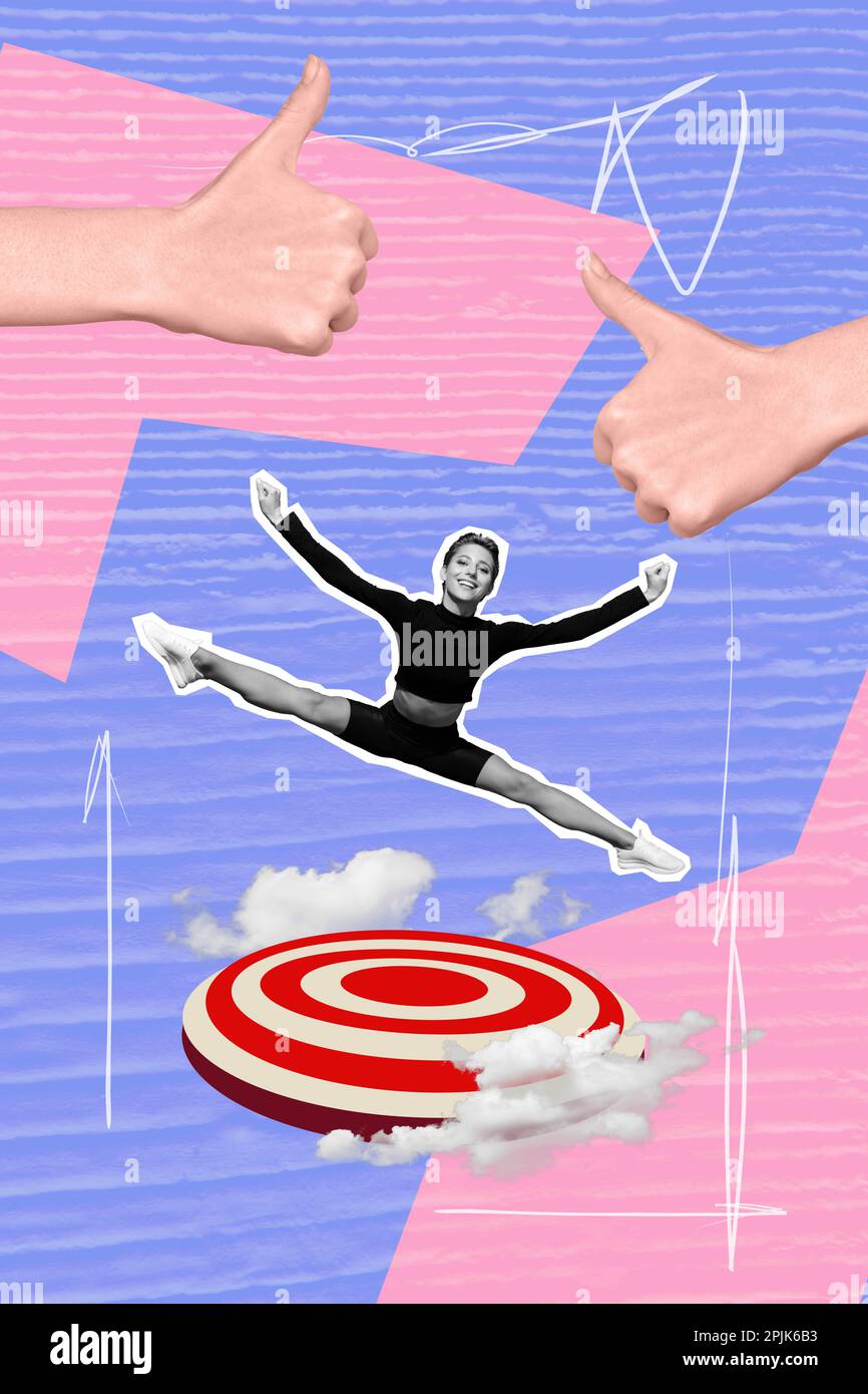 Exclusive magazine picture sketch collage image of arms showing thumbs ...