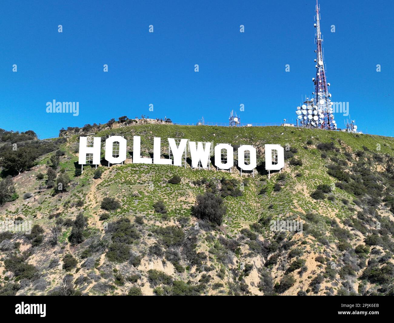 The iconic Hollywood sign situated on a hilltop Stock Photo - Alamy