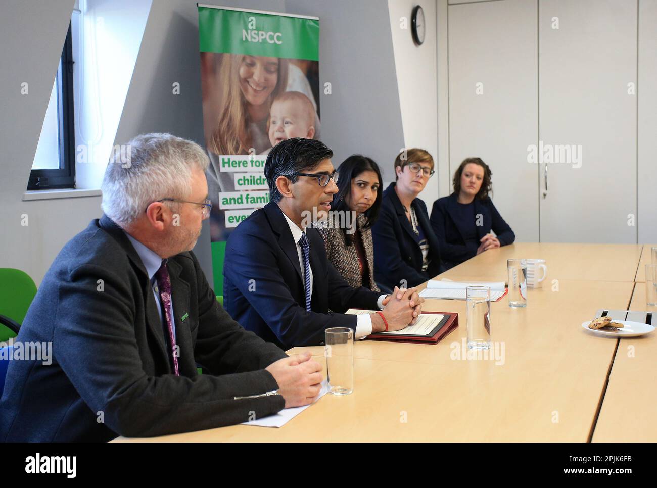 Prime Minister Rishi Sunak (second left), and Home Secretary Suella ...