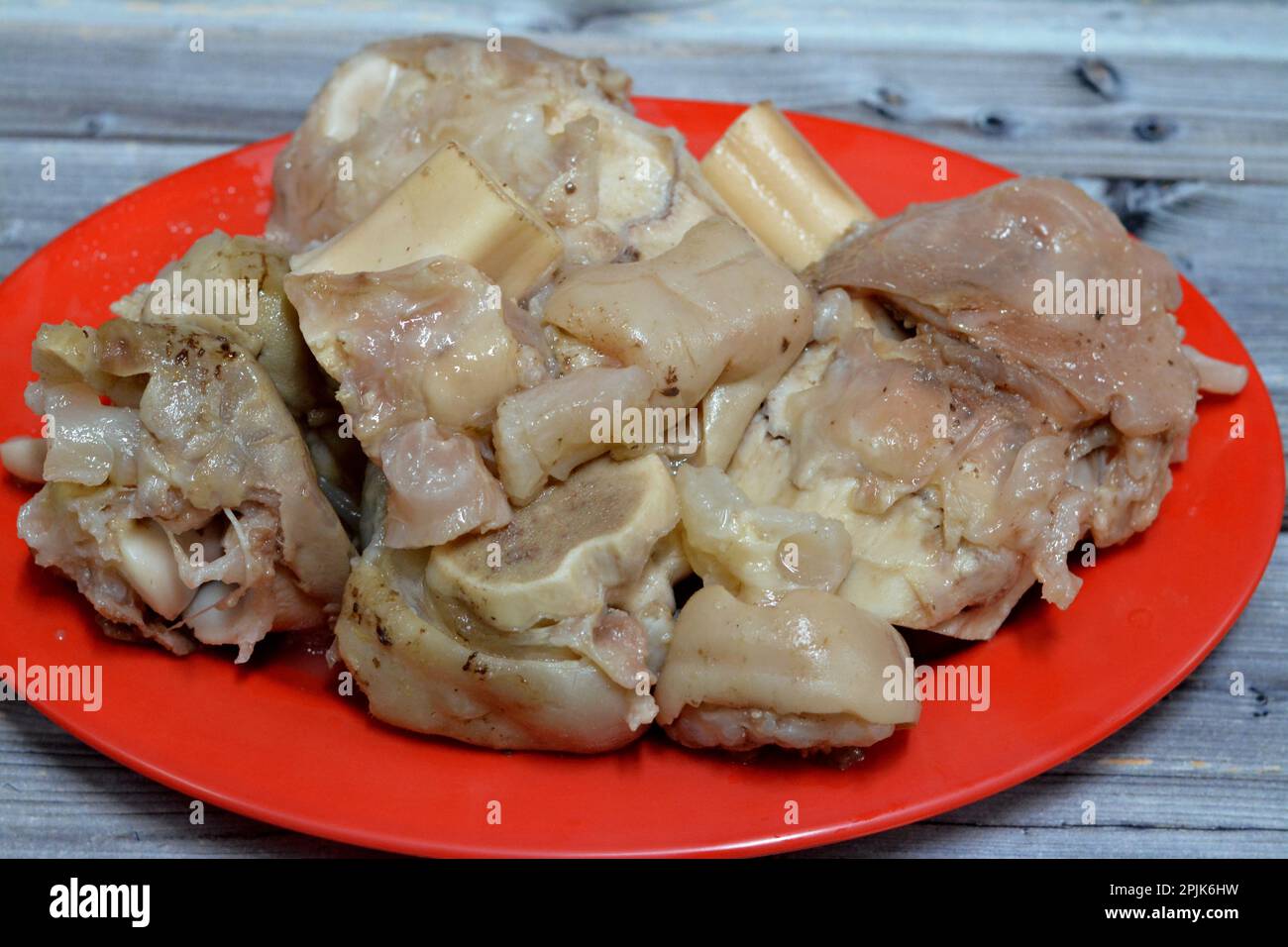 Arabic Egyptian cuisine of kawareh trotters and knee boiled with soup ...