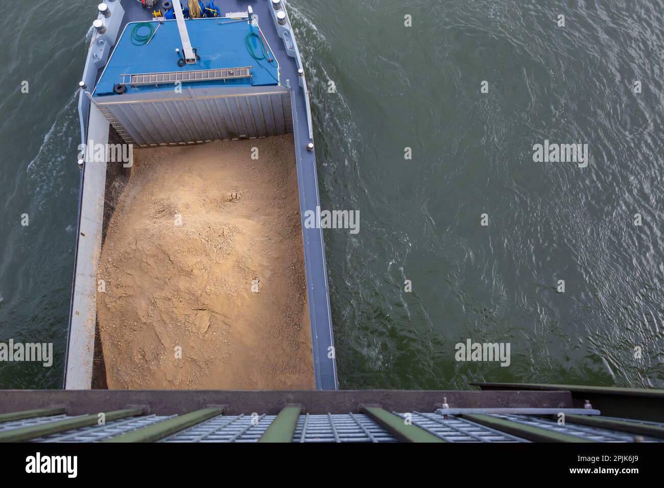Top view onto a part of a river barge Stock Photo - Alamy