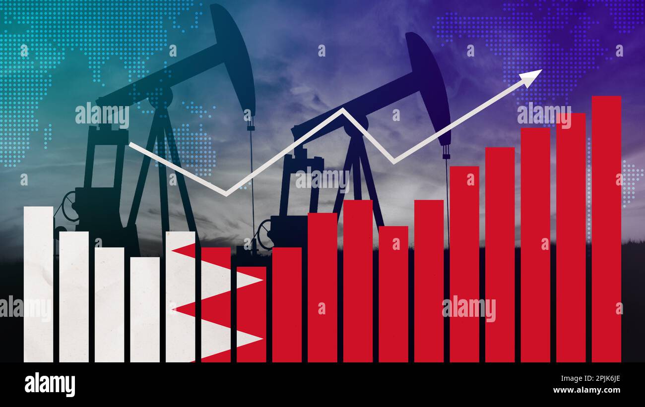 Bahrain oil industry concept. Economic crisis, increased prices, fuel ...