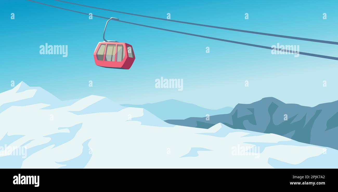 Winter scenery in ski resort Stock Vector Images - Alamy