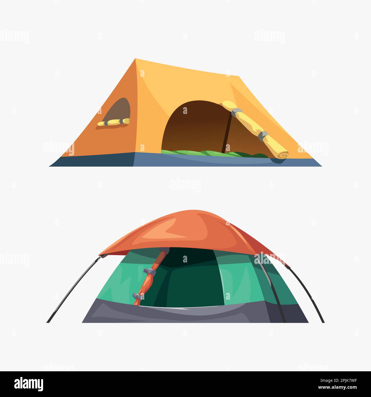 colorful camp tents in set on white Stock Vector Image & Art - Alamy