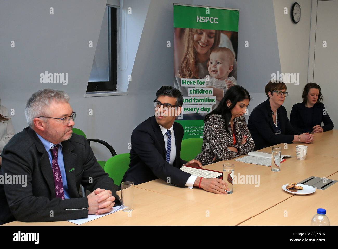 Prime Minister Rishi Sunak (second left), Home Secretary Suella ...