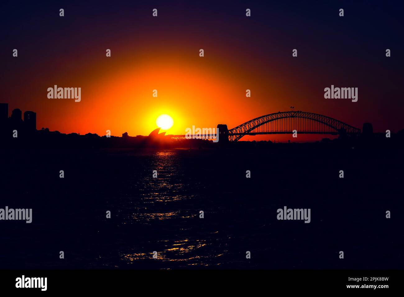 Sydney Opera House and Sydney Harbour Bridge as seen from the Manly ...