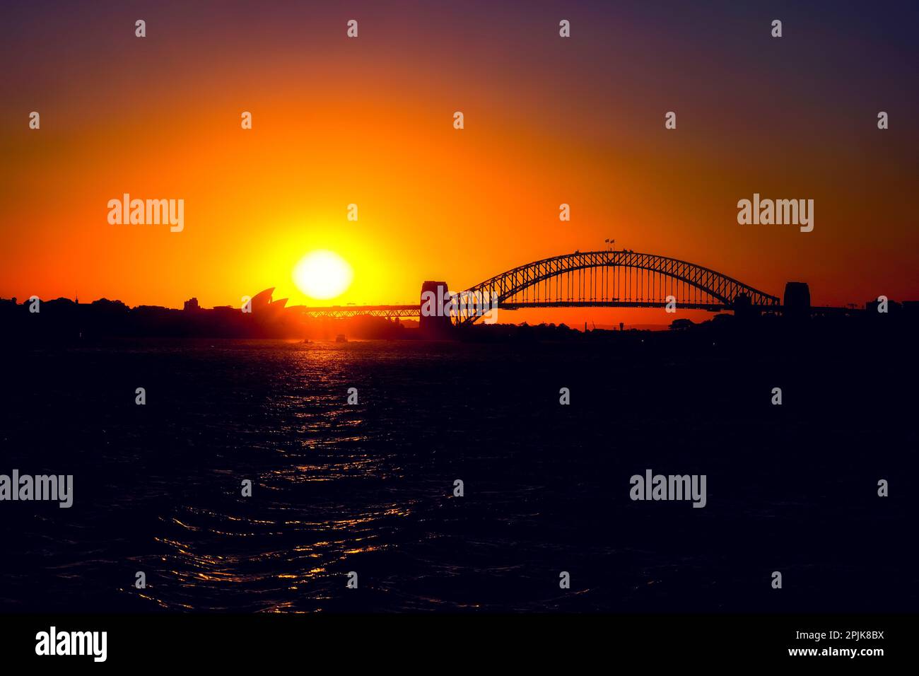 Sydney Opera House and Sydney Harbour Bridge as seen from the Manly ...