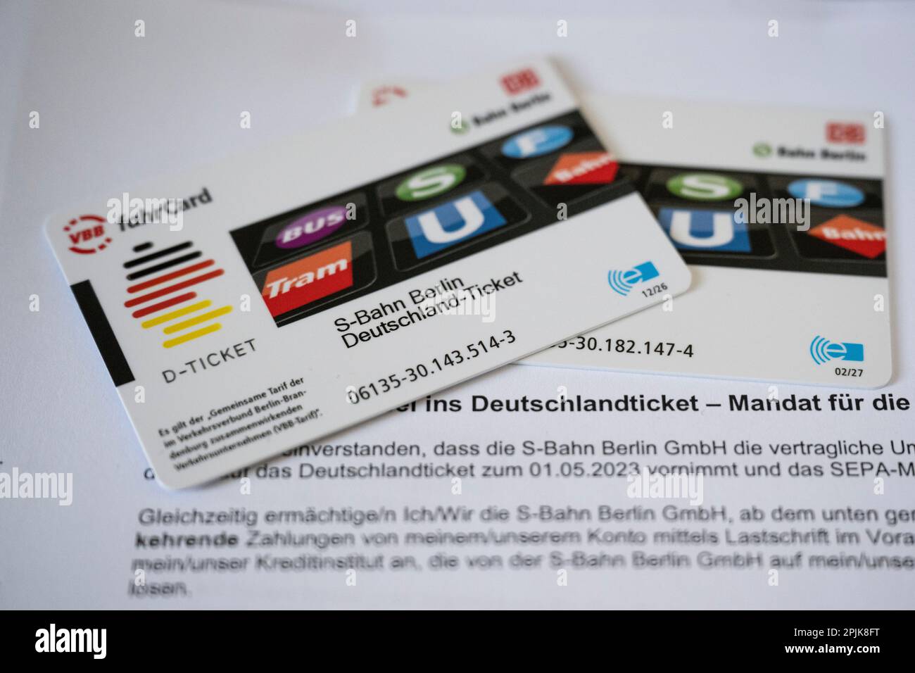 Berlin, Germany. 03rd Apr, 2023. Deutschland-Ticket chip cards are on a ...