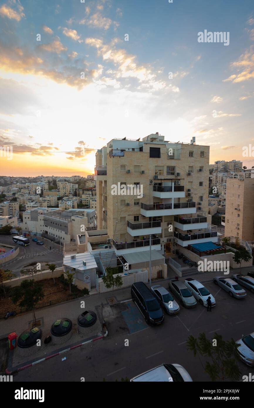 modiin ilit - israel. 22-12-2022. A view from above of buildings inside ...