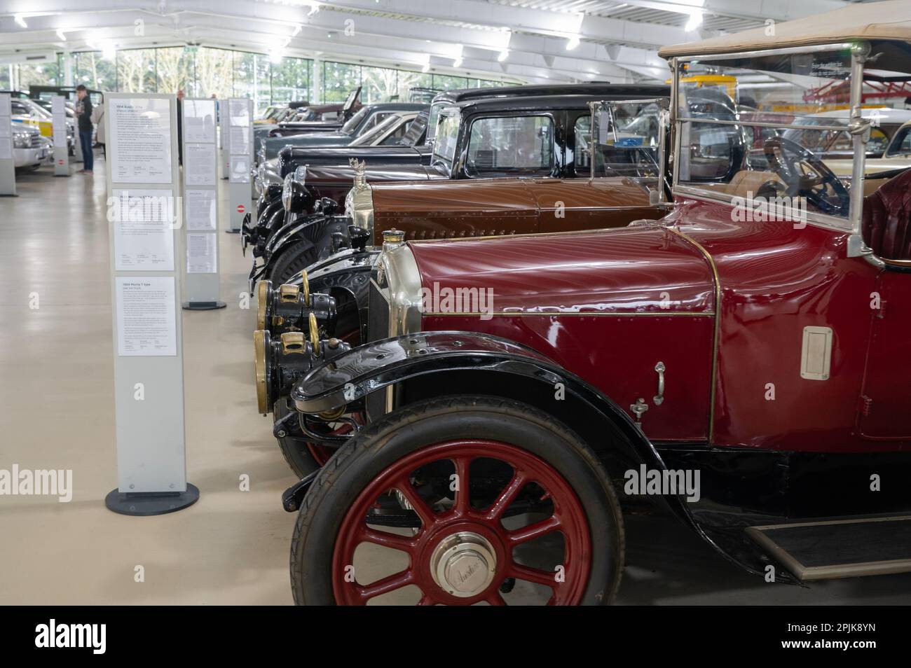 Line up ofd pre war British cars at the British Motor Heritage museum ...