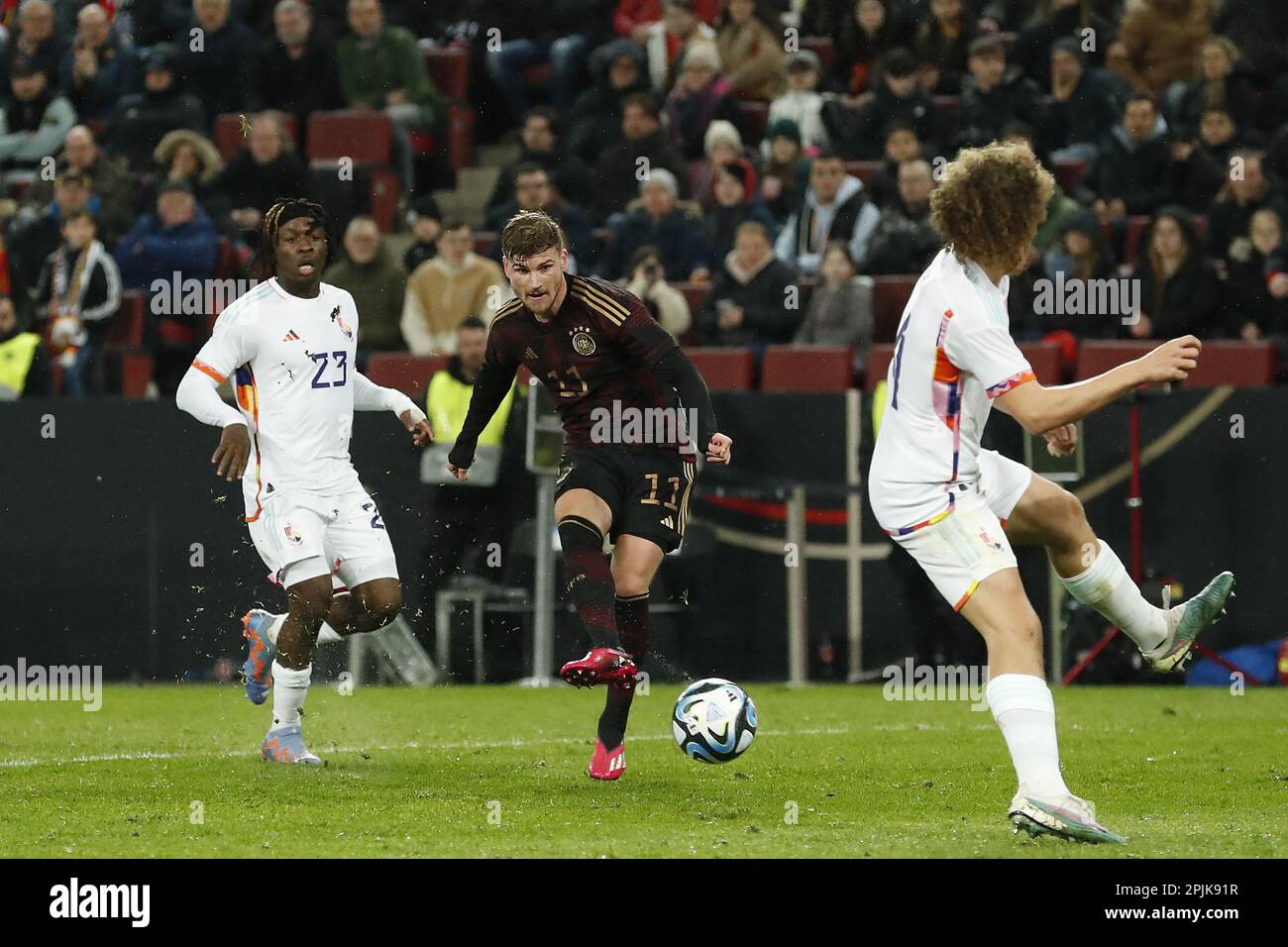 COLOGNE - (lr) Johan Bakayoko of Belgium, Timo Werner of Germany, Wout ...