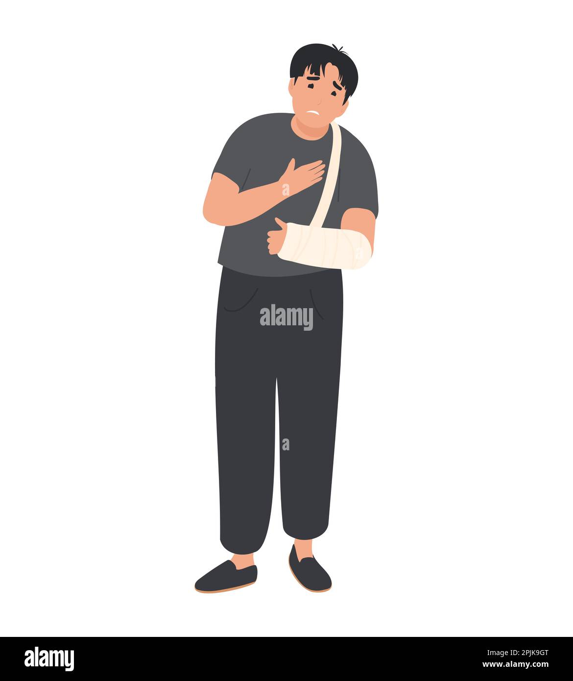 Illustration woman broken arm sling hi-res stock photography and images ...