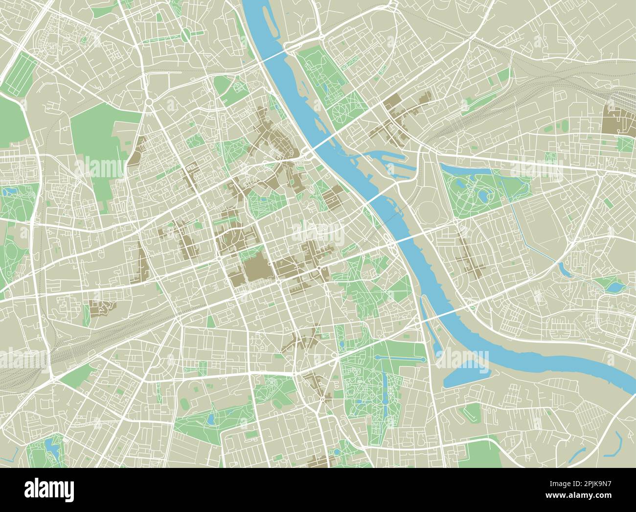 Vector city map of Warsaw with well organized separated layers Stock Vector Image & Art - Alamy
