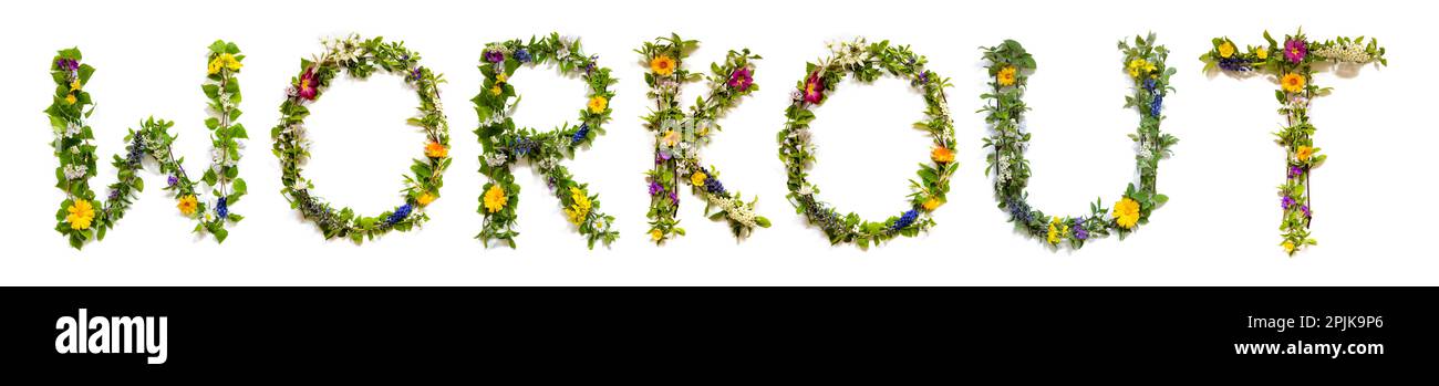 Blooming Flower Letters Building English Word Workout. Summer And ...