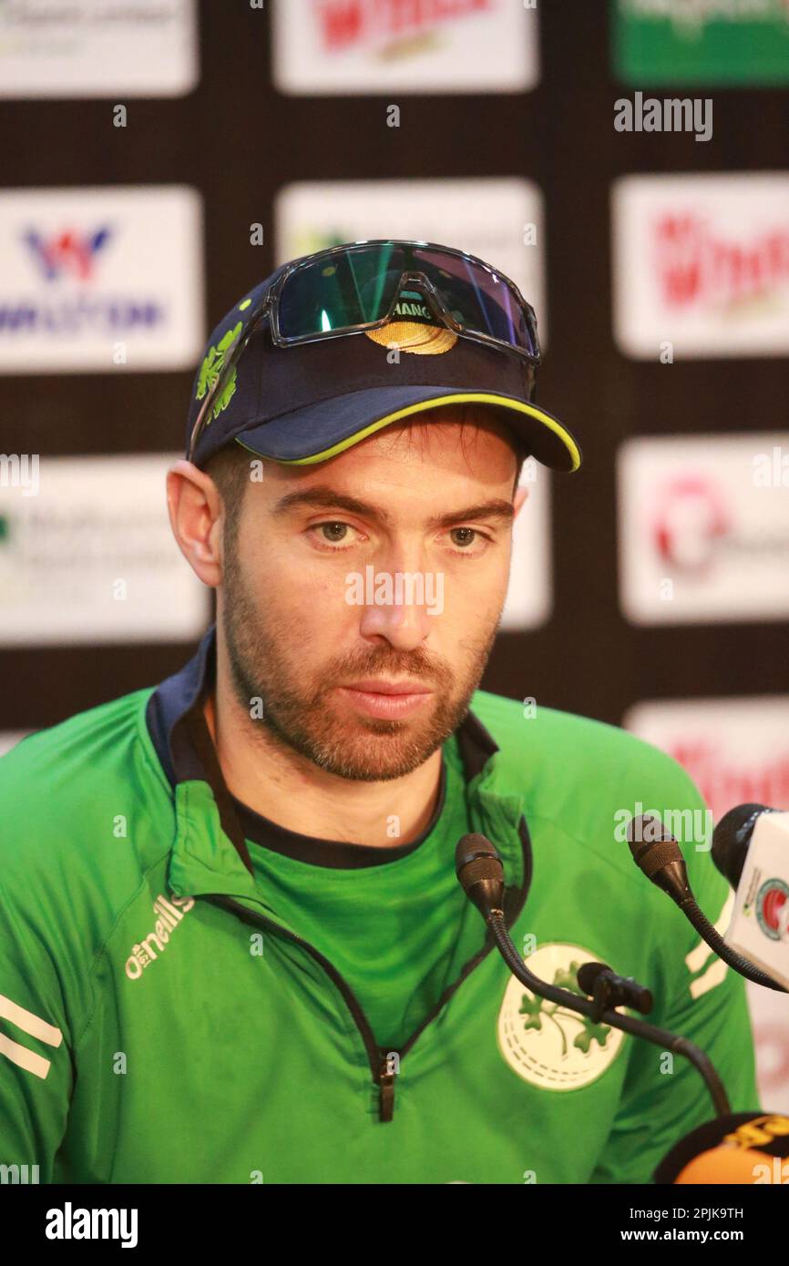 Ireland Test Team Captain Andrew Balbirnie attends pre-match press ...