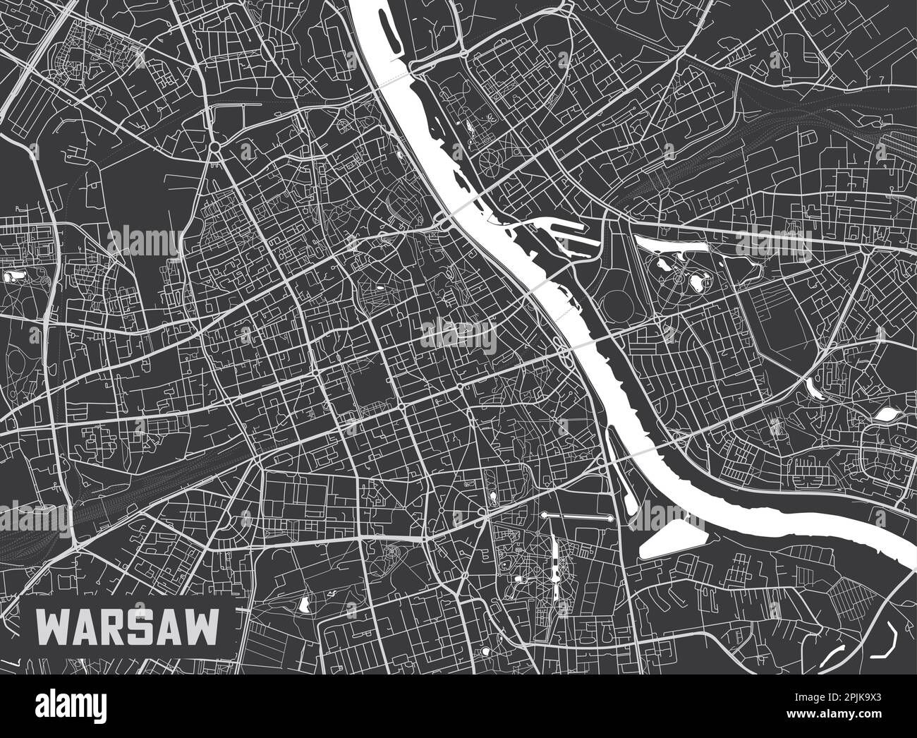 Minimalistic Warsaw city map poster design Stock Vector Image & Art - Alamy