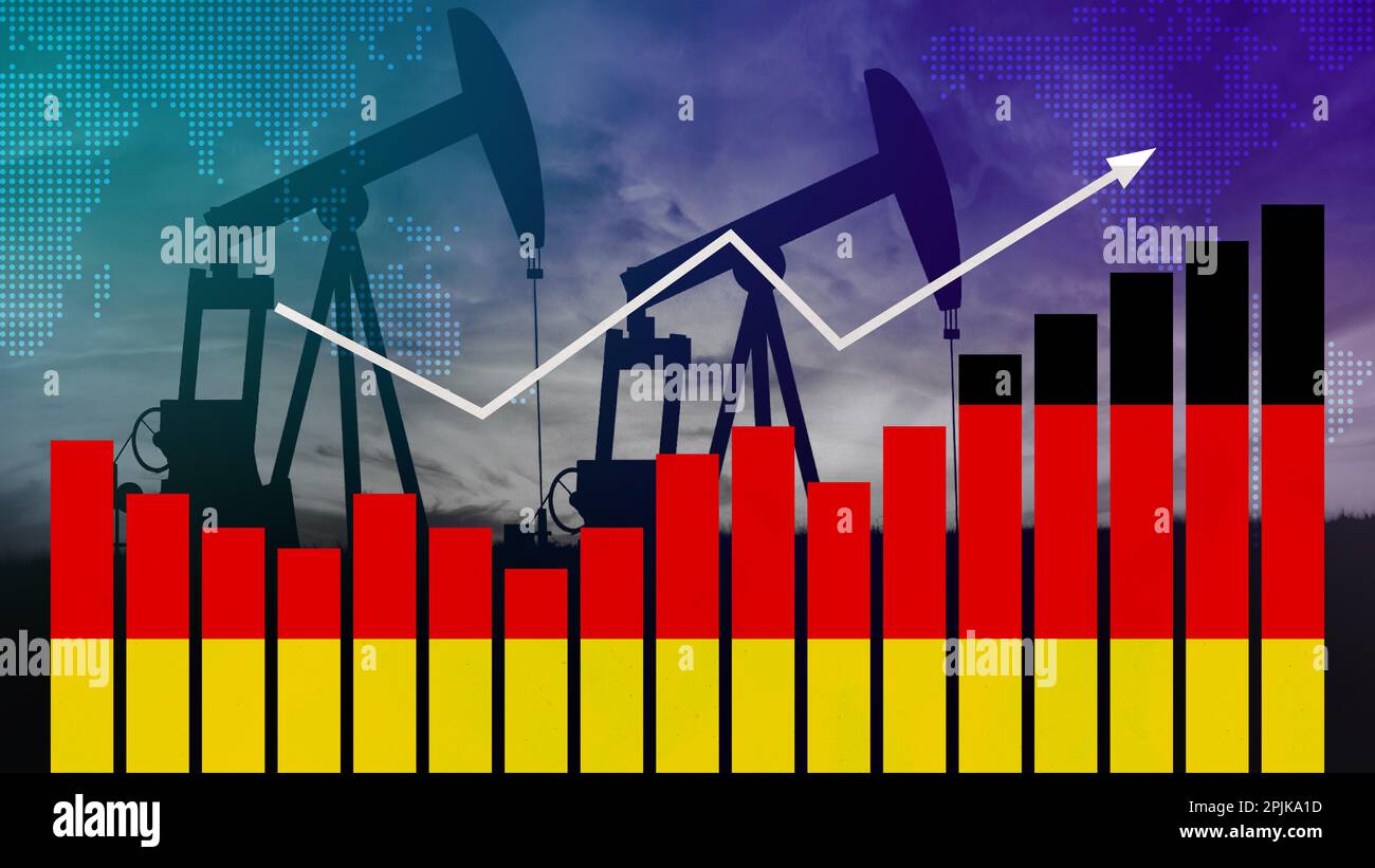 Germany oil industry concept. Economic crisis, increased prices, fuel ...