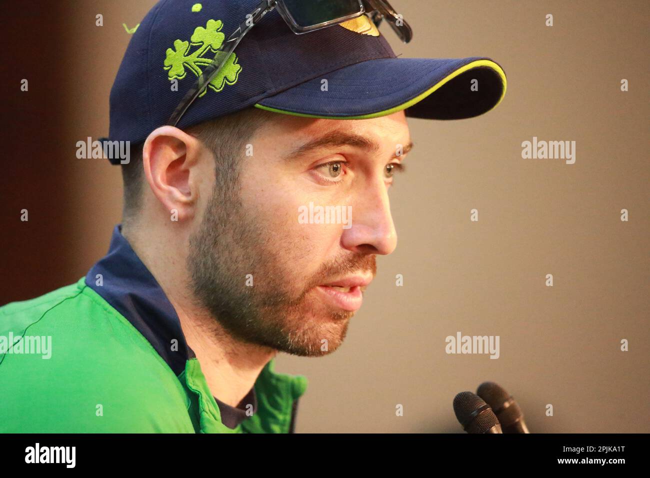 Ireland Test Team Captain Andrew Balbirnie attends pre-match press ...