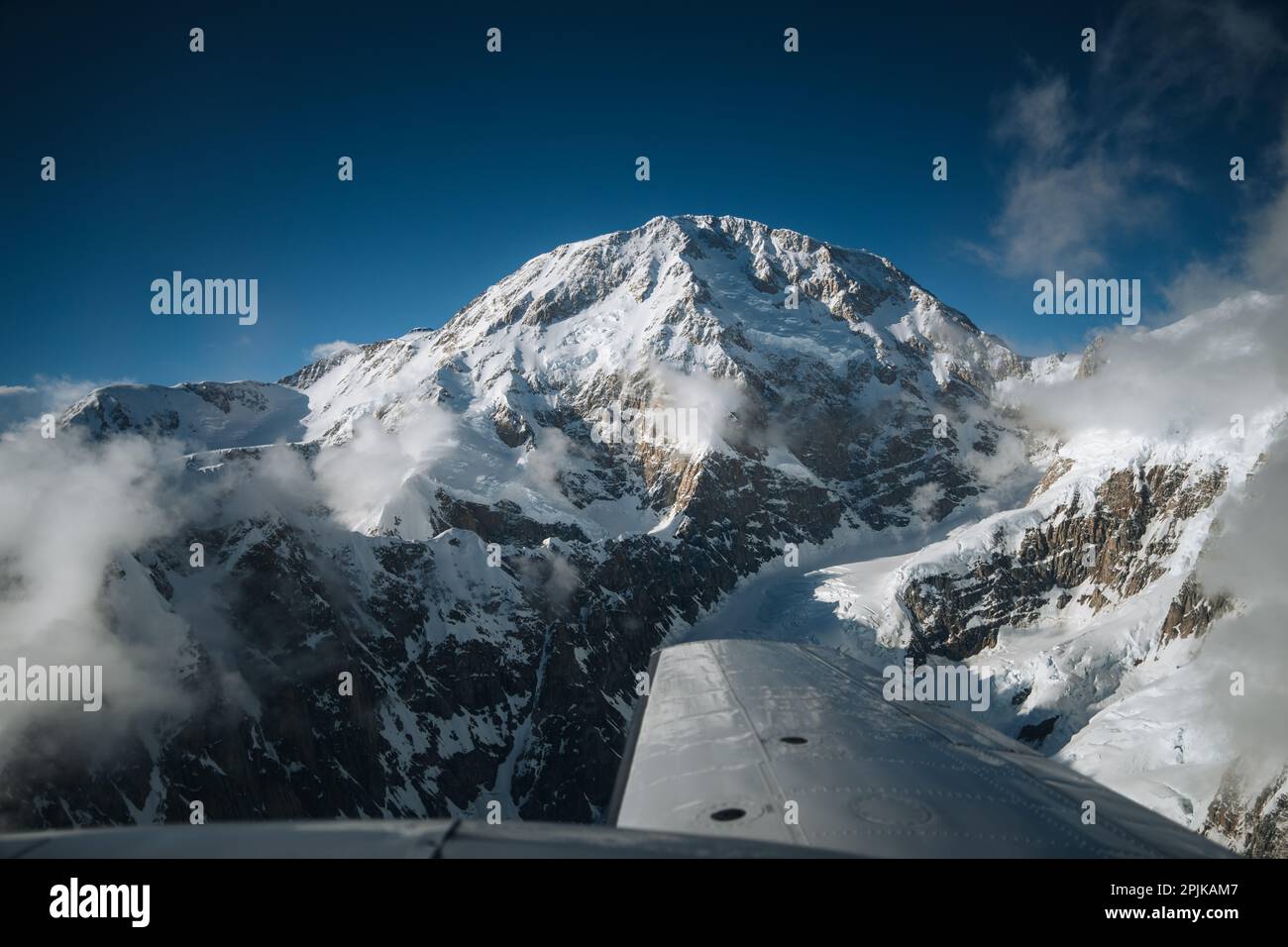 Aerial View of the Great Mount Denali known as McKinley Peak in the ...