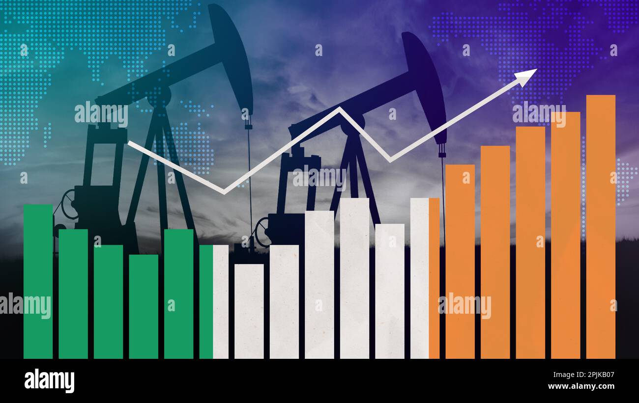 Ireland oil industry concept. Economic crisis, increased prices, fuel ...