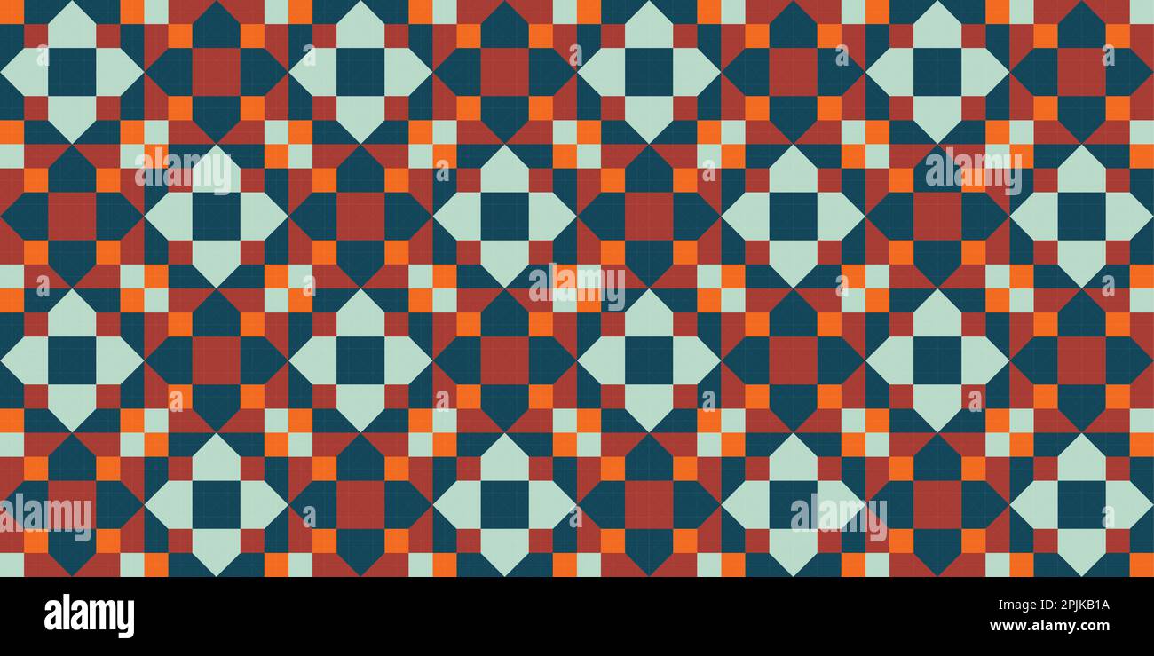 Abstract geometric barn quilt seamless pattern. Patchwork design. Vector illustration. Perfect ...