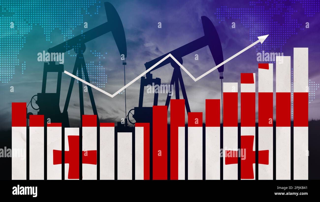 Kingdom of Georgia oil industry concept. Economic crisis, increased ...