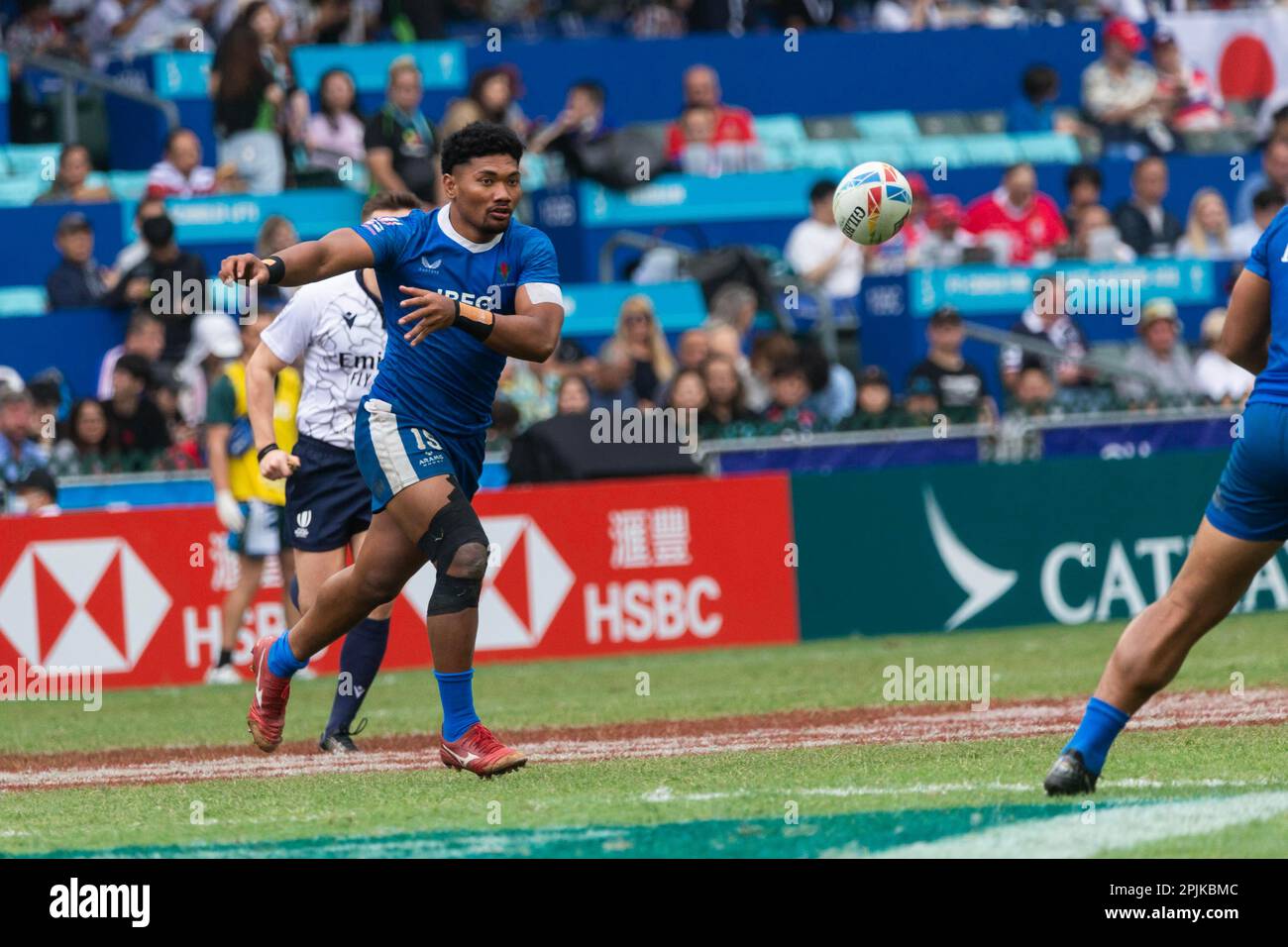 Hong Kong, China. 02nd Apr, 2023. Faafoi Falaniko (#15) of Team Samoa ...