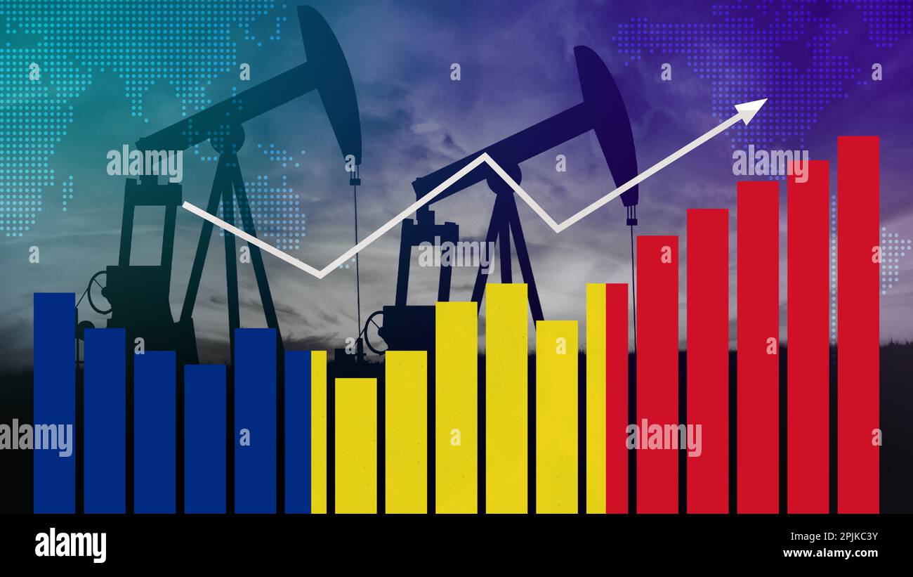 Romania oil industry concept. Economic crisis, increased prices, fuel ...